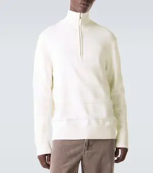 ALLUDE Cotton And Cashmere Turtleneck Sweater - White