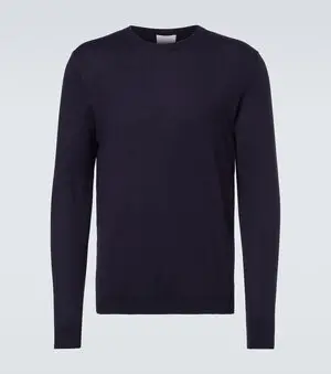 ALLUDE Virgin Wool Crewneck Sweater - Blue