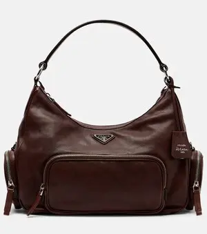 Prada Medium Leather Shoulder Bag - Brown