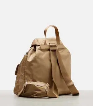 Prada Re-nylon Leather-trimmed Backpack - Beige
