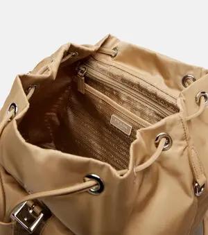 Prada Re-nylon Leather-trimmed Backpack - Beige
