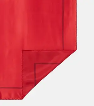 Saint Laurent Cassandre Printed Silk Charmeuse Scarf - Red