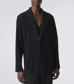 Issey Miyake Homme Plissé Basics Pleated Blazer - Black