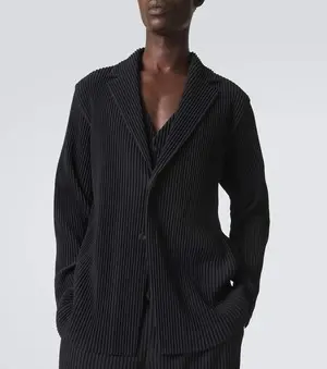 Issey Miyake Homme Plissé Basics Pleated Blazer - Black
