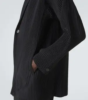 Issey Miyake Homme Plissé Basics Pleated Blazer - Black