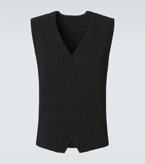 Issey Miyake Homme Plissé Pleated Vest - Black