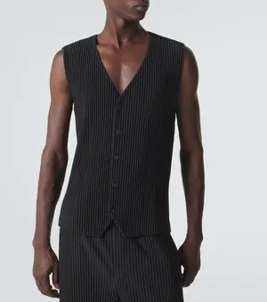 Issey Miyake Homme Plissé Pleated Vest - Black