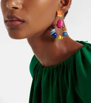 Oscar De La Renta Seaglass Beaded Clip-on Earrings
