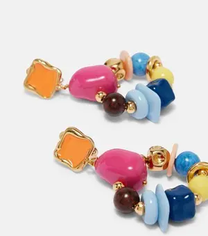 Oscar De La Renta Seaglass Beaded Clip-on Earrings