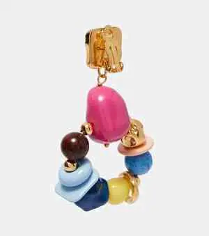 Oscar De La Renta Seaglass Beaded Clip-on Earrings