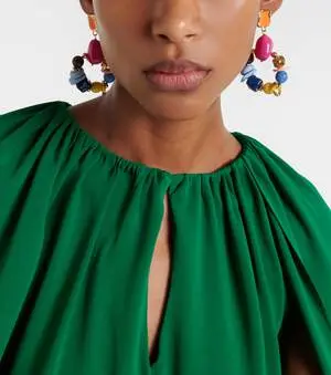 Oscar De La Renta Seaglass Beaded Clip-on Earrings