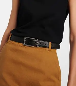 Saint Laurent Cassandre Leather Belt