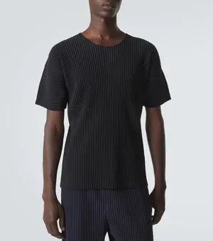 Issey Miyake Homme Plissé Basics Pleated T-shirt - Black