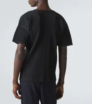 Issey Miyake Homme Plissé Basics Pleated T-shirt - Black