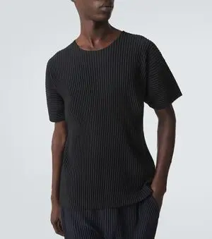 Issey Miyake Homme Plissé Basics Pleated T-shirt - Black