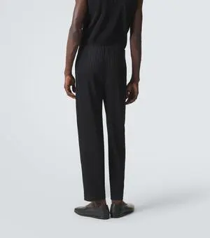 Issey Miyake Homme Plissé Pleated Straight Leg Trousers - Black