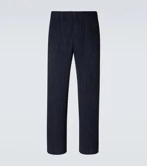 Issey Miyake Homme Plissé Basics Pleated Straight Pants - Blue