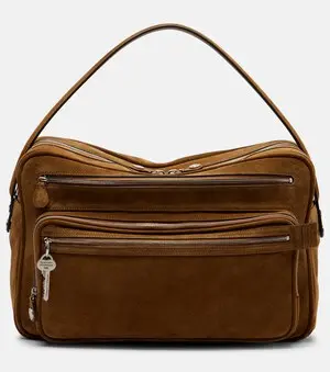 Acne Studios Large Suede Camera Shoulder Bag - Brown