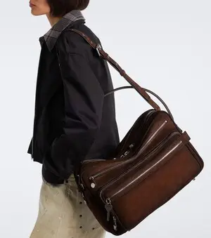 Acne Studios Camero Camera Suede Shoulder Bag - Brown