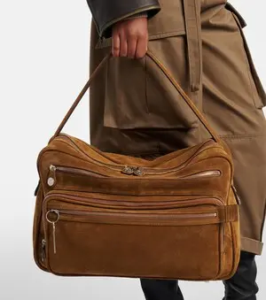 Acne Studios Camero Camera Suede Shoulder Bag - Brown