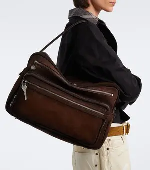 Acne Studios Camero Camera Suede Shoulder Bag - Brown