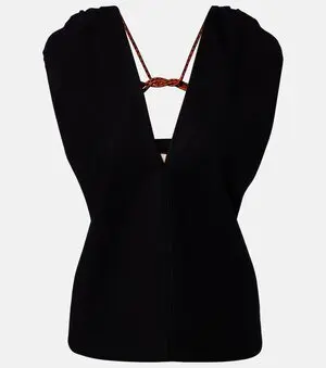 Plan C Cotton Crêpe Top - Black