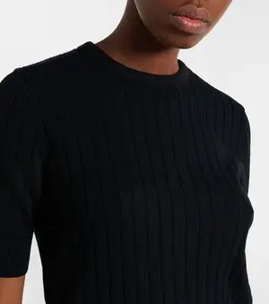 Plan C Ribbed-knit Cotton Top