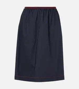 Plan C Cotton Midi Skirt - Blue