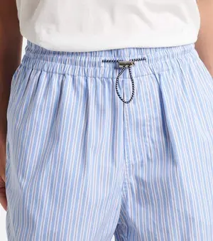 Plan C Striped Cotton Shorts