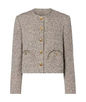 BLAZÉ MILANO Shamo Linen-blend Tweed Jacket - Brown