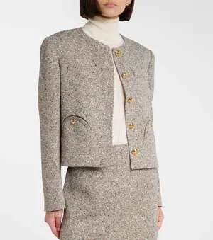 BLAZÉ MILANO Shamo Linen-blend Tweed Jacket