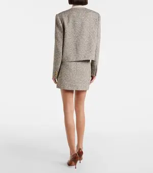 BLAZÉ MILANO Coci Linen-blend Tweed Miniskirt - Black