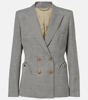 BLAZÉ MILANO Charmer Houndstooth Virgin Wool Blazer - Black