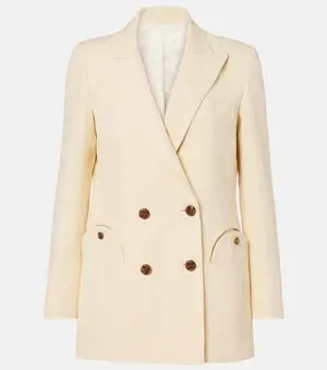 BLAZÉ MILANO Savannah Linen And Silk Blazer - White