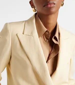 BLAZÉ MILANO Savannah Linen And Silk Blazer - White