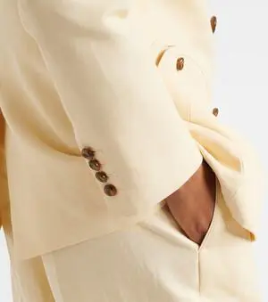 BLAZÉ MILANO Savannah Linen And Silk Blazer - White