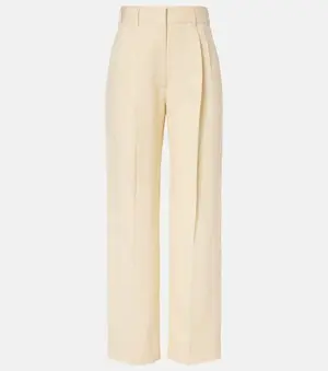 BLAZÉ MILANO Fox Linen And Silk Straight Pants