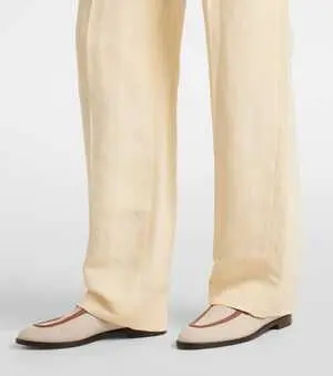 BLAZÉ MILANO Fox Linen And Silk Straight Pants