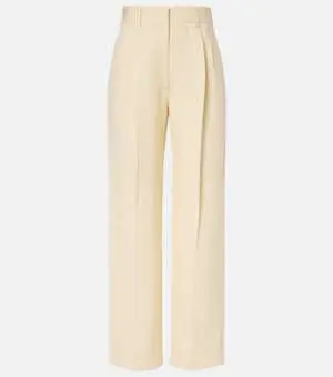 BLAZÉ MILANO Blazé Milano Fox Linen And Silk Straight Pants Beige