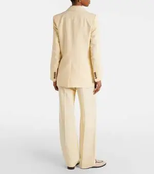 BLAZÉ MILANO Fox Linen And Silk Straight Pants - Beige