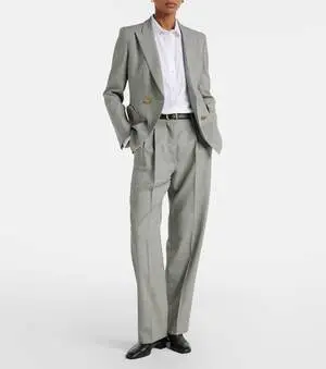BLAZÉ MILANO Fox Houndstooth Straight Pants - Black