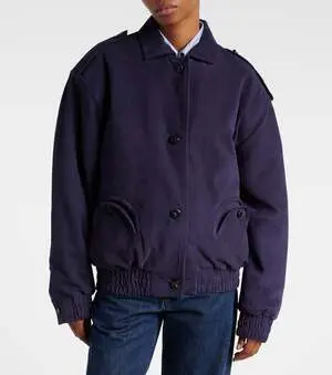 BLAZÉ MILANO Viva Charlie Suede Bomber Jacket - Blue
