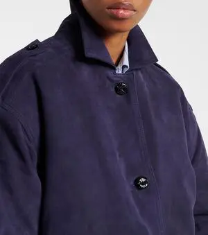 BLAZÉ MILANO Viva Charlie Suede Bomber Jacket - Blue