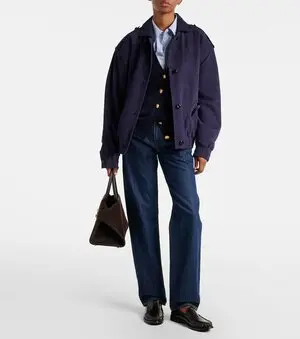 BLAZÉ MILANO Viva Charlie Suede Bomber Jacket - Blue