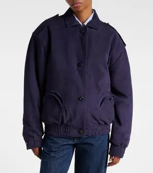 BLAZÉ MILANO Viva Charlie Suede Bomber Jacket - Blue
