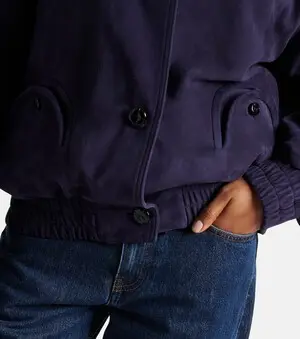 BLAZÉ MILANO Viva Charlie Suede Bomber Jacket - Blue
