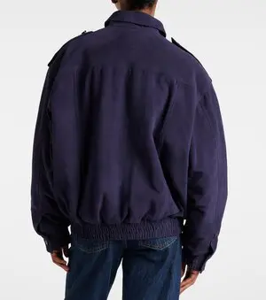 BLAZÉ MILANO Viva Charlie Suede Bomber Jacket - Blue