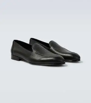 Brioni Appia Leather Loafers - Black