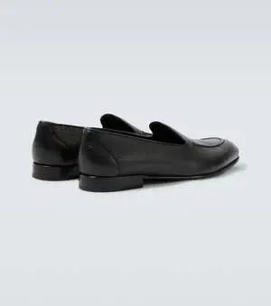 Brioni Appia Leather Loafers - Black