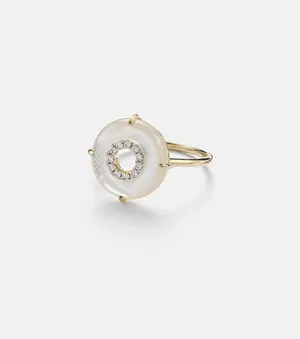 Mateo 14kt Yellow Ring With Diamond And Pearl - Gold